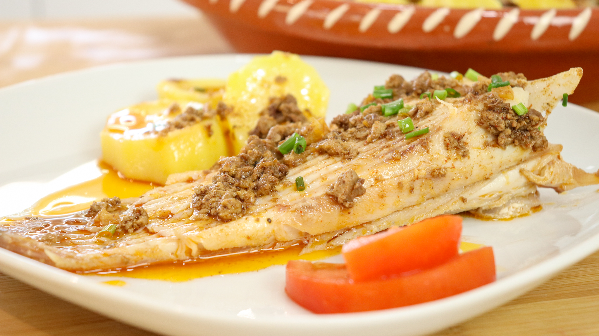 Receita de Raia com Molho Pitau - Momentos Doces e Salgados